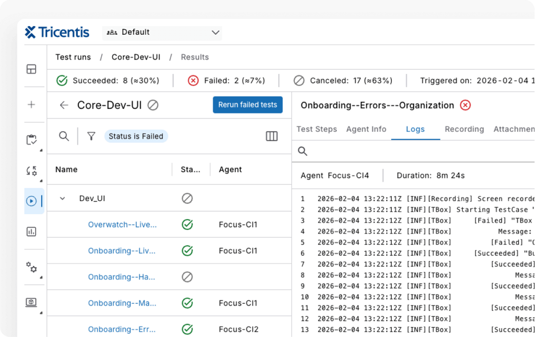 AI-powered automated continuous testing - Tricentis Tosca