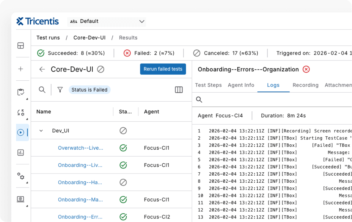 AI-powered automated continuous testing - Tricentis Tosca
